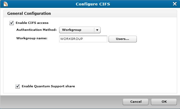 Configuring a CIFS Protocol for a vmPRO Appliance
