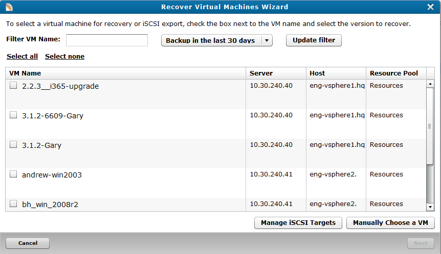 Recovering Virtual Machines