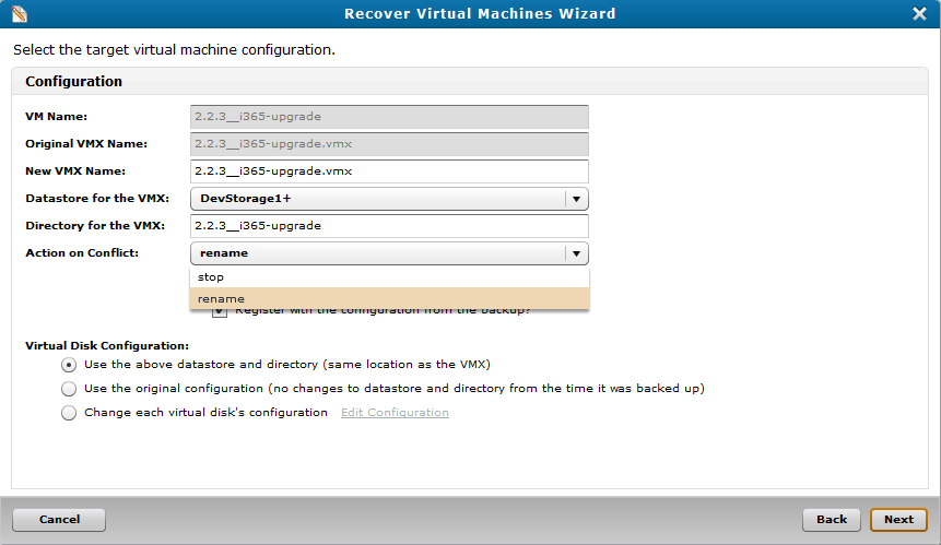 Recovering Virtual Machines
