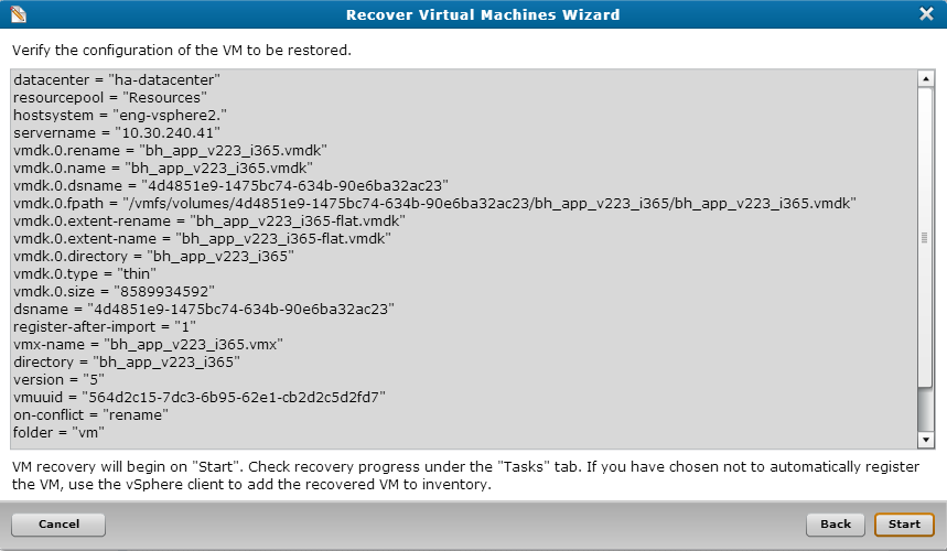 Recovering Virtual Machines