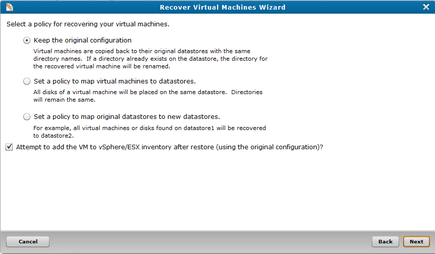 Recovering Virtual Machines