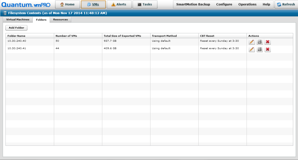 Navigating the vmPRO VMs Console